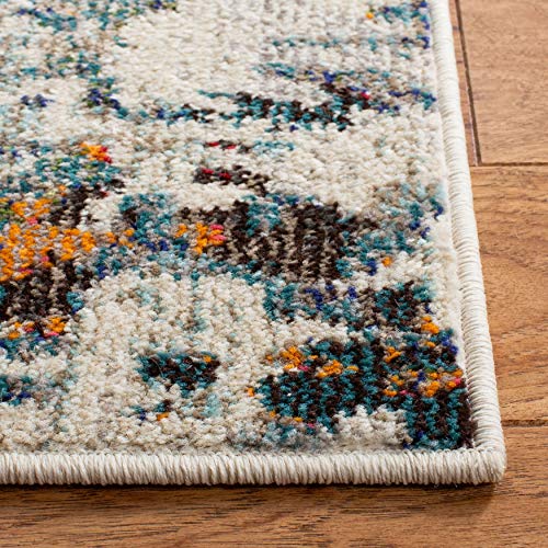 SAFAVIEH Madison Collection 10' x 14' Grey/Blue MAD471F Modern Abstract Non-Shedding Living Room Bedroom Dining Home Office Area Rug