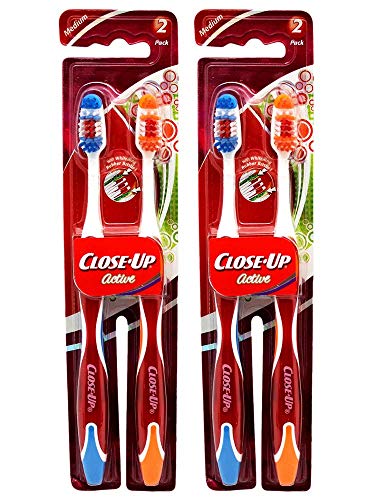 CLOSE-UP TOOTHBRUSH MED. ACTIVE 2-2 packs 4 brushes