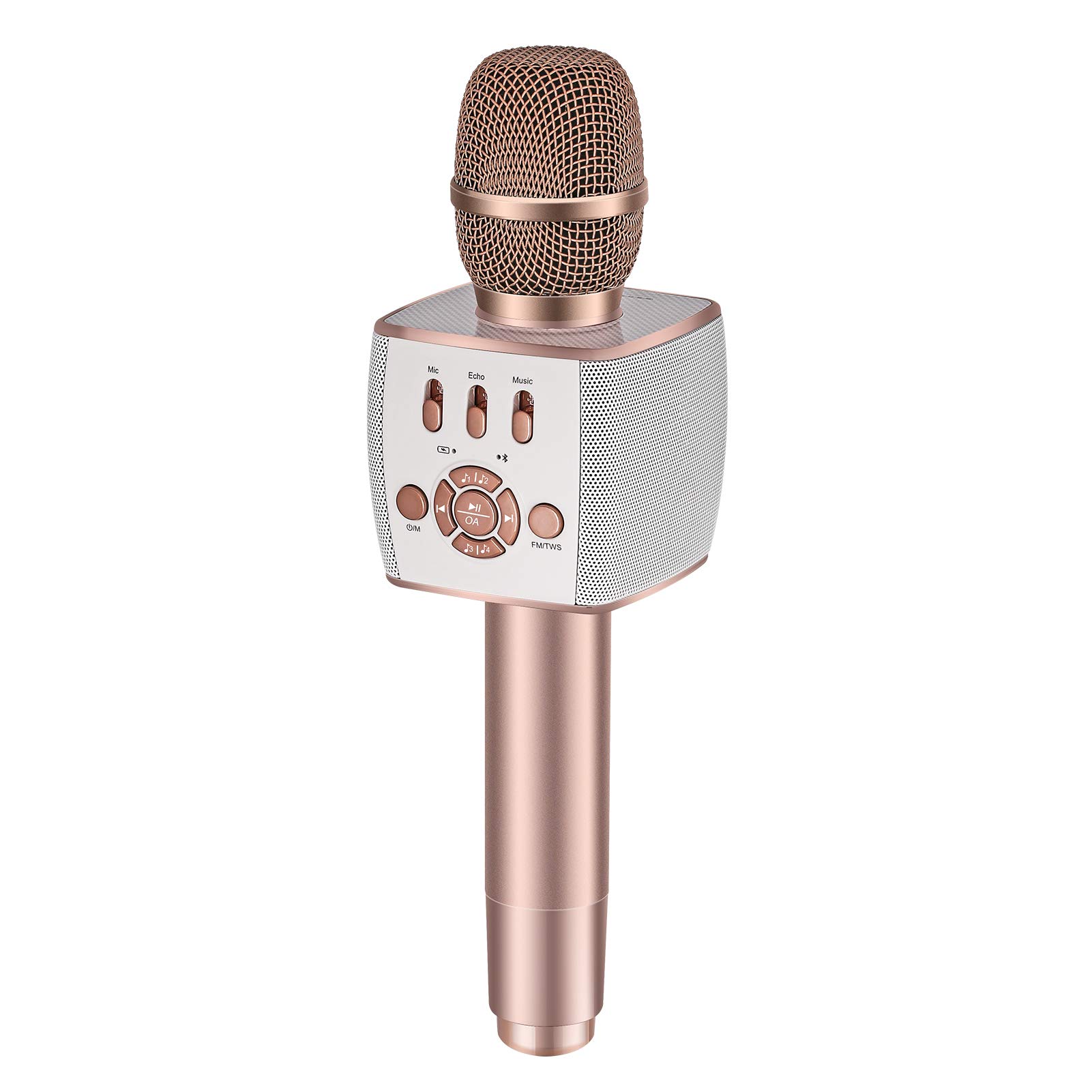 BONAOK Bluetooth Wireless Karaoke Microphone,Portable Karaoke Machine with Duet Sing for Car/Party/PC/All Smartphones X39 ROSE GOLD