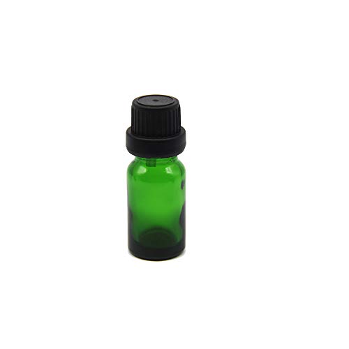 Yizhao, 10ml Green Sample Glass Bottles/vials Empty for Essential Oils,with Euro Orifice Reducers Dropper, for Chemistry Lab,Colognes& Perfumes,and 2 plastic Pipettes Dropper - 12 Pcs