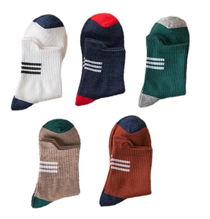 5 Pairs - Men Mesh Ventilating Comfort Fit Performance Socks-Style1