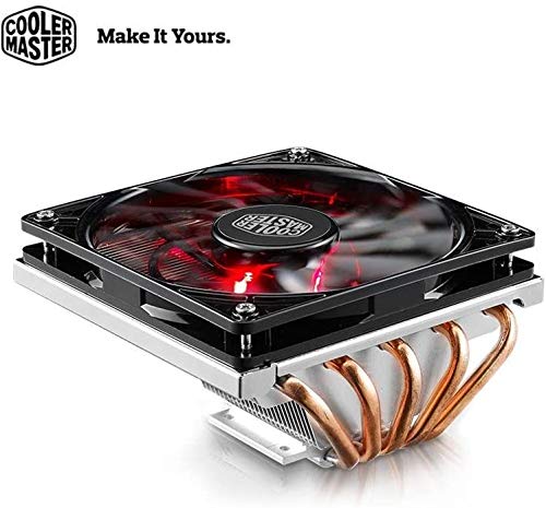 Cooler Master GeminII M5 LED - 2U Low Profile CPU Cooler with 5 Direct Contact Heatpipes & XtraFlo 120 Slim Fire Red LED PWM Cooling Fan for Intel AMD RR-T520-16PK (GeminII M5)