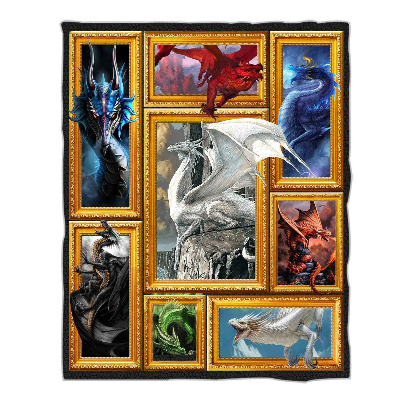 Dragon Blanket for Boys Men Dragon Throw Blanket for Kids Adults Ultra Soft Cozy Flannel Blanket for Couch Sofa Bed Blanket (50" x 60")