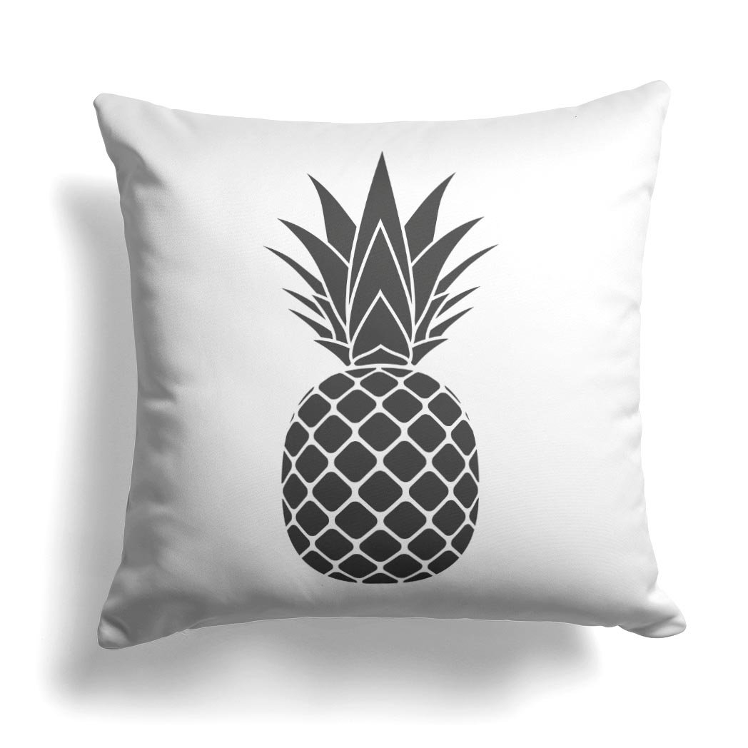iiRov Summer Design Ink-Fuzed Decorative Throw Pillow - Flat Pineapple