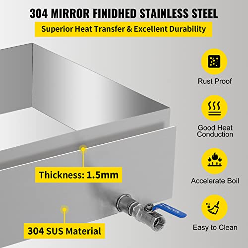 VBENLEM Maple Syrup Evaporator Pan 24x18x6 Inch Stainless Steel Maple Syrup Boiling Pan for Boiling Maple Syrup