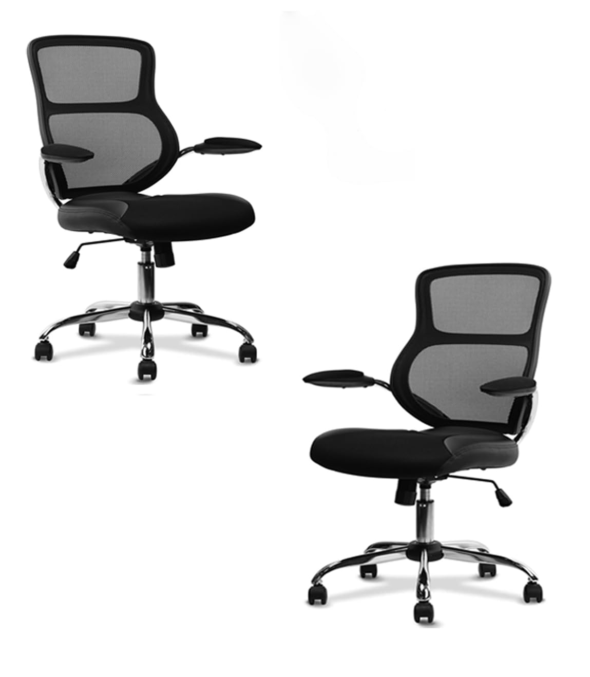 CLATINA Office Computer Desk Chair,Ergonomic High Back Mesh Rolling Work Swivel Task Chairs with Wheels and Arms for Home Bedroom Study Dorm Student Adults (Black) Set of 4