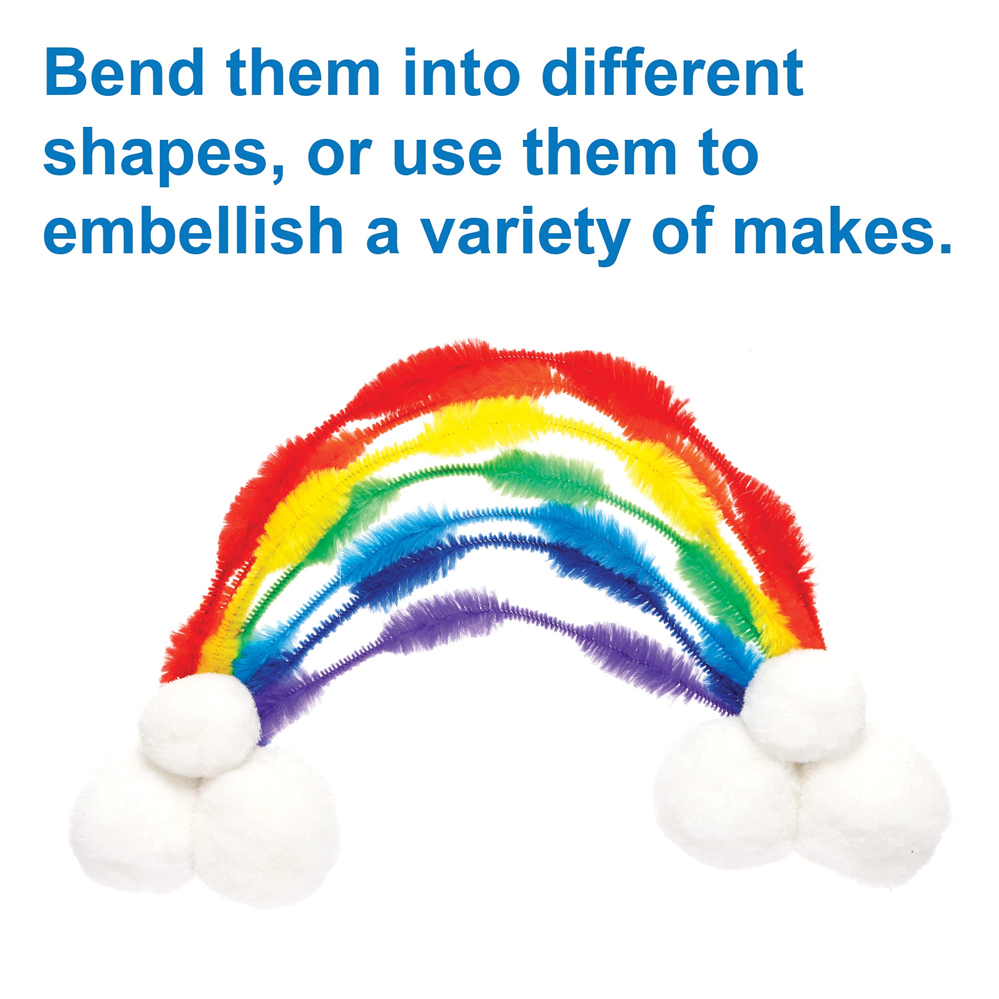 Baker Ross FE322 Rainbow Pipe Cleaners Craft Set - Pack of 105, Craft Wire, Card Making Supplies, Childrens Arts and Crafts Materials, Embellishments for Crafting