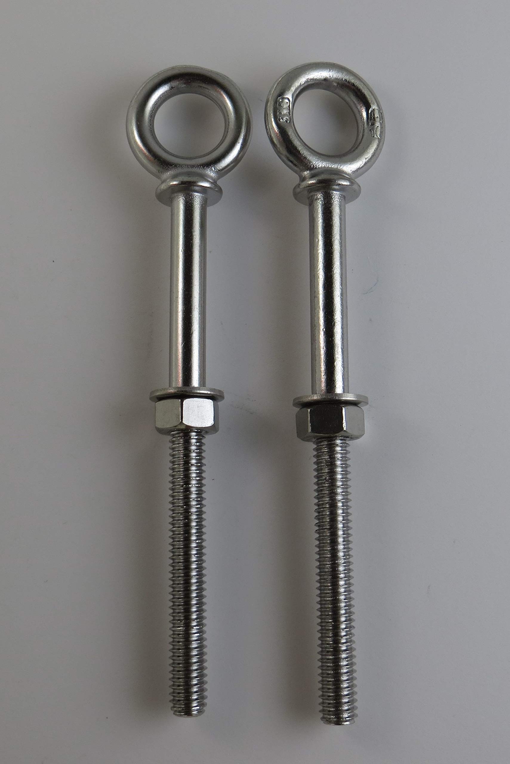 US STAINLESS 2 Pieces Stainless Steel 316 Eye Bolt 1/2" x 6" UNC Short Thread with Shoulder Marine Grade Bolt Pitch of 13
