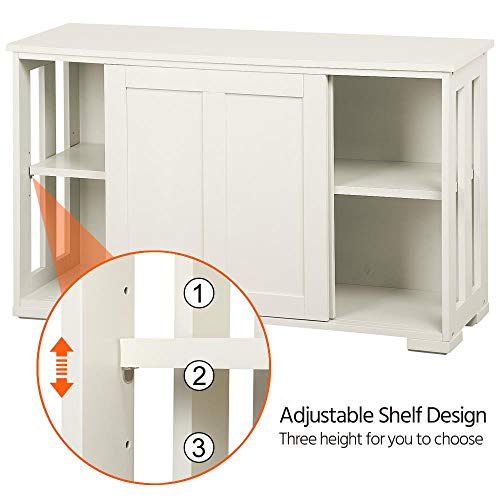 go2buy Antique White Stackable Sideboard Buffet Storage Cabinet with Sliding Door Kitchen Dining Room Furniture