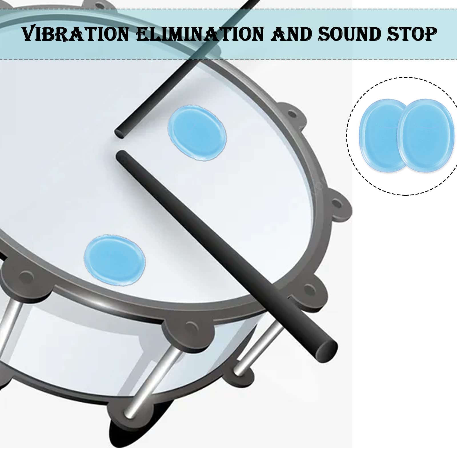 30Pcs Drum Damper Pad Silicone Drum Mutes Pads Silencers Round Drum Dampening Gel Pads Set for Drums Tone Control(30Pcs, Color Set)