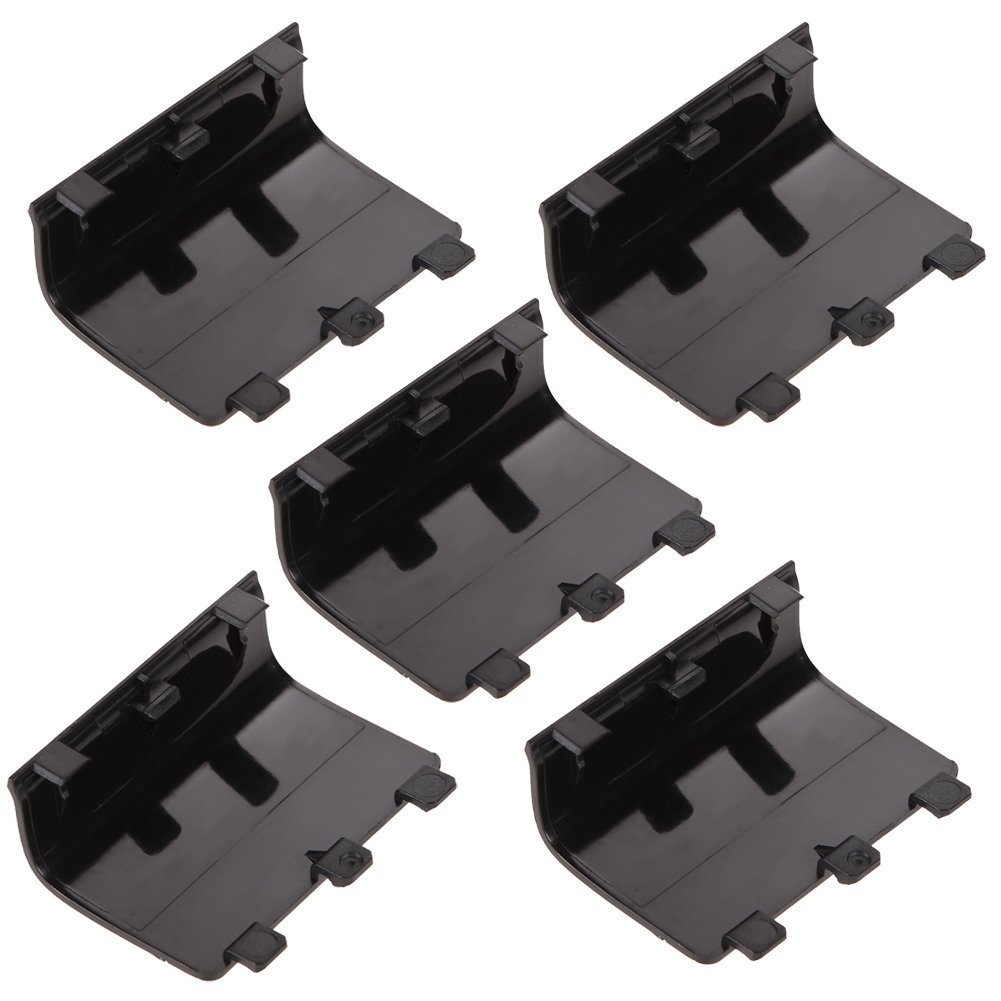 5 PCS Battery Cover Door Lid Shell Replacement Parts for Xbox One Wireless Controller (Black)