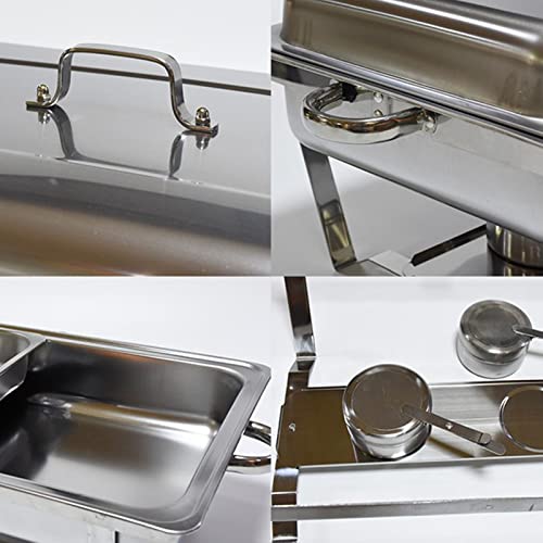 Buffet Warmer Server 2 Tray Chafing Dish Buffet Set Stainless Steel Food Warmer for Hotel Restaurant Parties Wedding Banquet Events