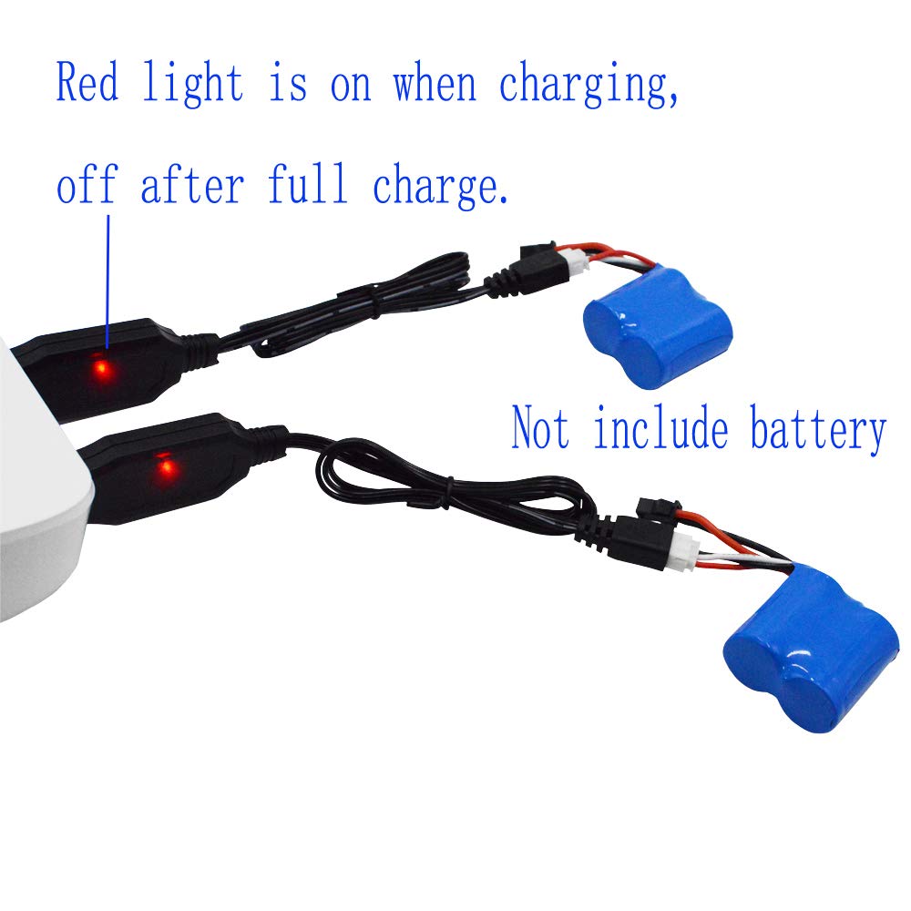 Blomiky 2 Pack H102 7.4V 1.3A USB Charger Cable with XH-3P Connector Plug for RC Truck 7.4V 2S Lipo Battery and H120 H100 H101 H103 H110 H112 H108 RC Boat and Trucks Quadcopter H106 USB 2