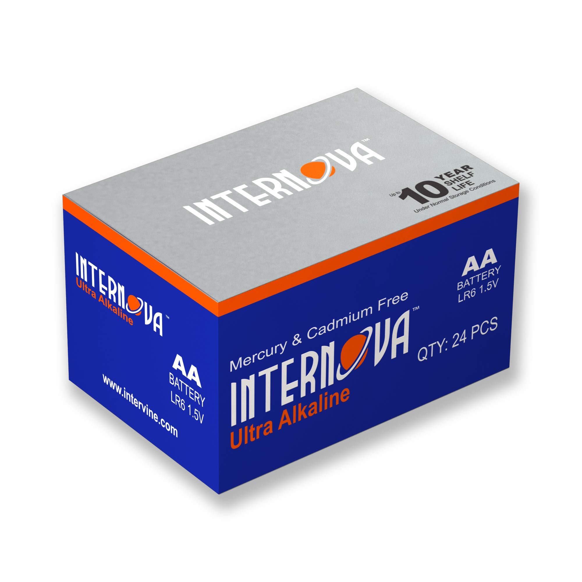 INTERNOVA® AA Batteries 24 Pack+, LR6 1.5V Cell High Performance Alkaline Batteries, Easy to Open Double A 24 Count Pack