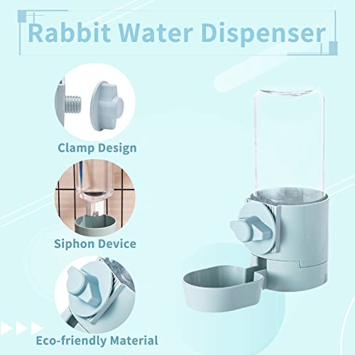 BNOSDM Rabbit Automatic Food Feeder and Water Dispenser Bunny Gravity Feeding Station Waterer Set Hanging Self-Dispensing Feeder for Ferret,Guinea Pigs Chinchillas Kittens