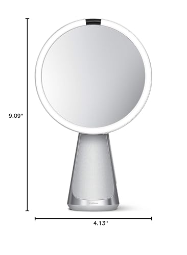 simplehuman Sensor Mirror Hi-Fi with Alexa, Superb Custom-Designed Audio, Extreme Color Accuracy, Touch Brightness Control, 5X Magnification