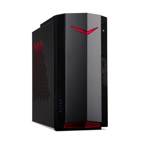 Acer Nitro 50 Gaming Desktop, Intel Core i5-12400F, NVIDIA GeForce GTX 1650, 32GB RAM, 512GB PCIe SSD + 1TB HDD, HDMI, RJ45, Wired KB & Mouse, Wi-Fi 6, Windows 11 Home, Black, (Nitro N50-640)