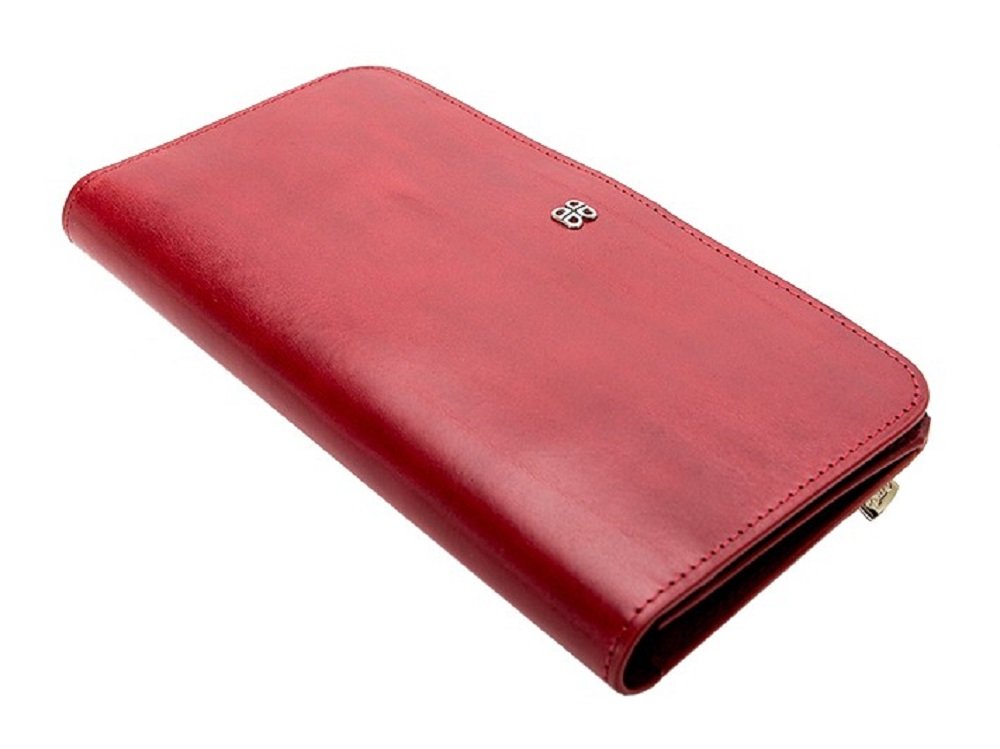 Bosca Women's Old Leather 7" Clutch Wallet (Brick Red)