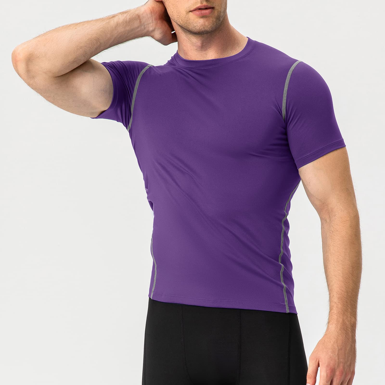 ABTIOYLLZ Men's Compression Shirts Athletic Cool Dry Short Sleeve for Men Workout T-Shirts Base Layer Undershirt