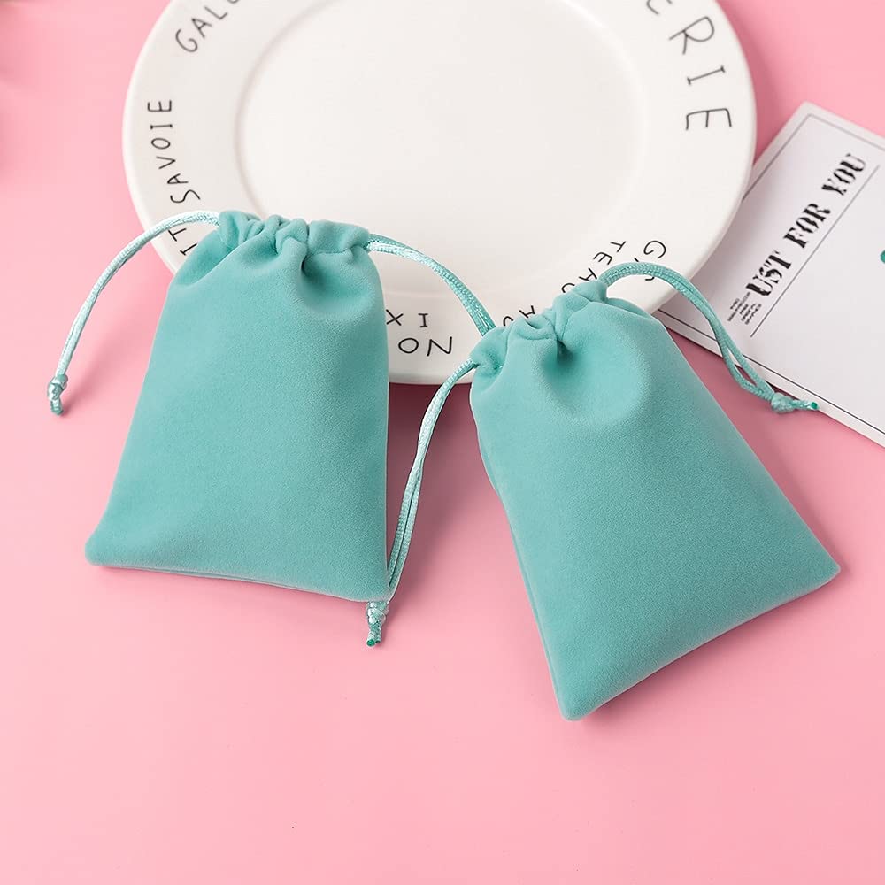 50Pcs/Lot Jewelry Velvet Drawstring Bag Gift Packaging Pouches Wedding Party Decoration Eyelashes Makeup Cotton Storage Bags