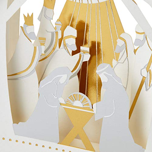 Hallmark Paper Craft Christmas Boxed Cards, Pop Up Nativity (5 Cards with Envelopes)