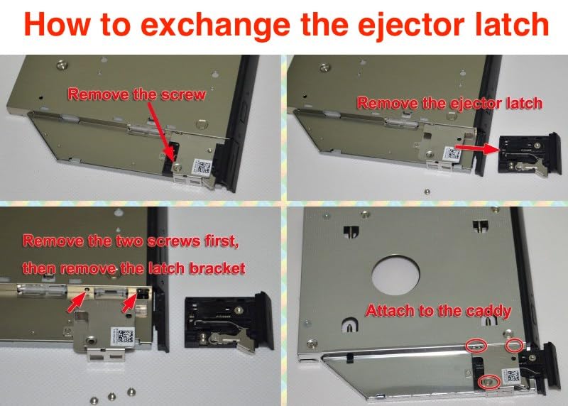 DY-tech 2nd Hard Drive HD SSD Caddy Frame Tray for DELL Latitude E5440 E5540 E6440 E6540 Swap GU90N