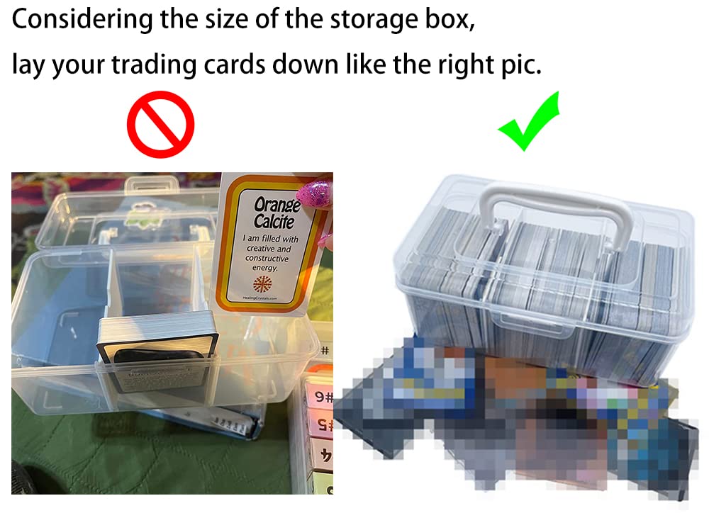 catin Trading Card Storage Box, Plastic Card Case Holder for 400+ Standard Trading Cards, 2 Pack