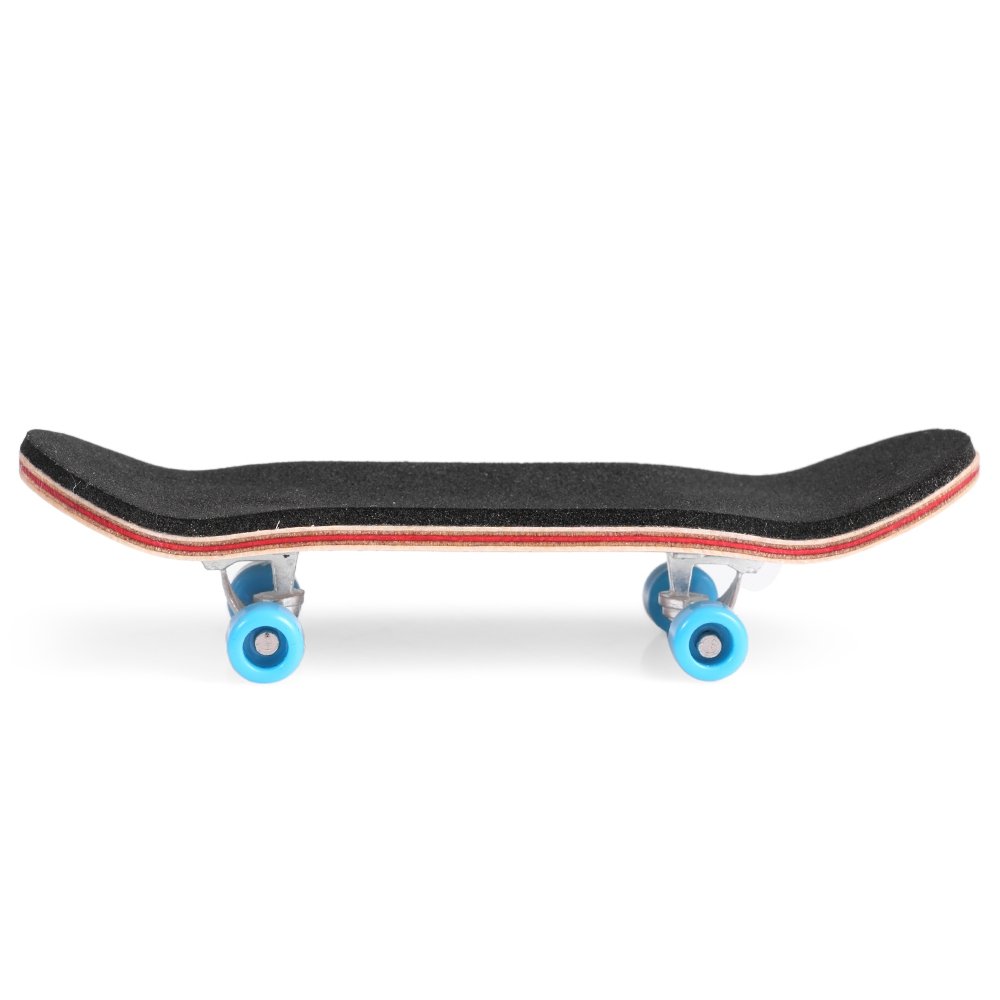 BISOZER Mini Finger Skateboard – Wooden Finger Board Ultimate Sport Training Props in Light Brown with Ball Bearings -1 Pack (Random Color Bearing Wheels)