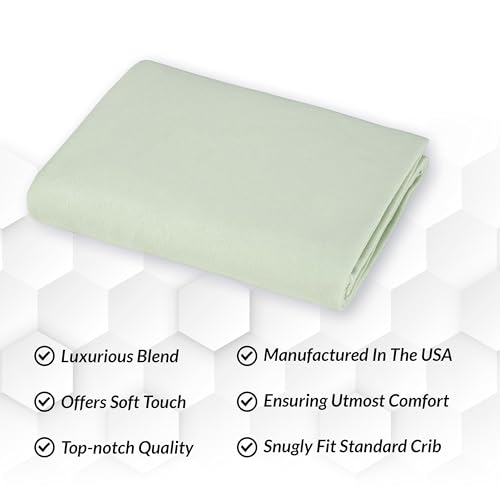 Crib & Toddler Poly/Cotton Sheets - Color: Mint - Flat