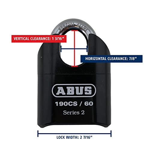 ABUS 190CS/60 High Security Solid Steel Combination Padlock, Closed Shackle