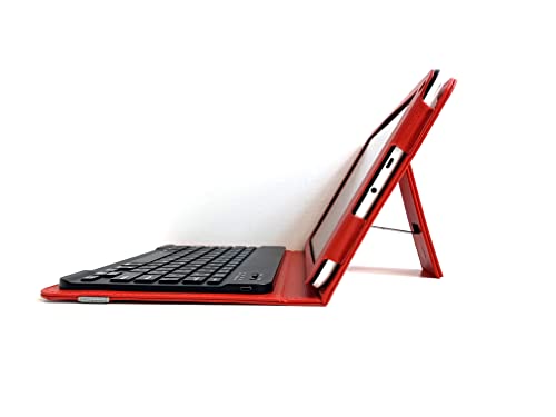 Android Tablet 10" Display 4G LTE Tablets Phone with Dual SIM 32GB + 128GB SD Slot 6000 mAh WiFi GPS Bluetooth Keyboard + Case β Red