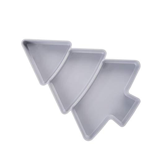 UPKOCH Fruit Plate Creative Christmas Tree Shape Dessert Plate Plastic Nuts Snacks Plates Portable Dishes Serving Tray (Grey)
