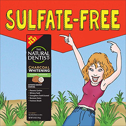 The Natural Dentist Charcoal Whitening Fluoride Toothpaste, Cocomint Flavor, 5 Ounce Tube