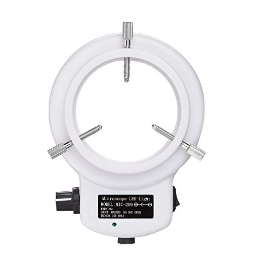 Vision Scientific VMLIFR-09W White Adjustable 144 LED Ring Light Illuminator for Stereo Microscope