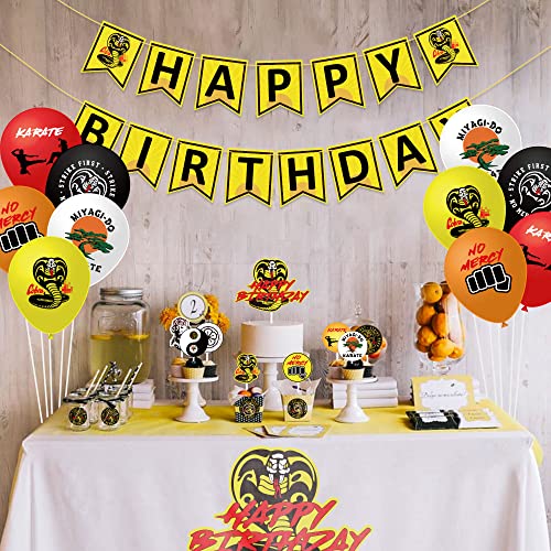 51Pcs Birthday Decorations Kit Including Latex Balloons, Banner, Cake & Cupcake Toppers, Party Supplies for Adults