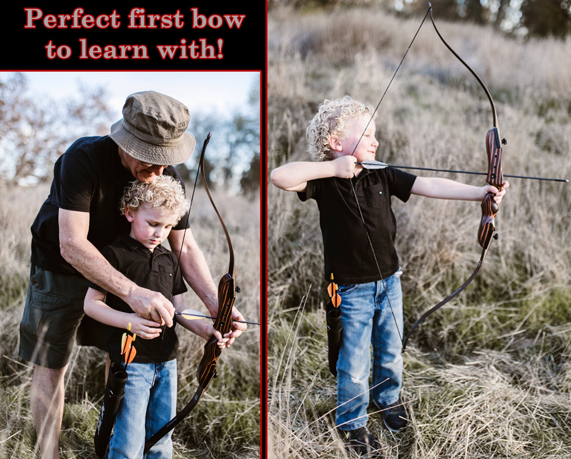 54” Little Tiger Takedown Recurve Bow – Compact Fast Accurate 54" Target & Frist Bow – Right & Left Hand – Draw Weights in 16-24 lbs – Beginner to Intermediate - USA Company – 16L