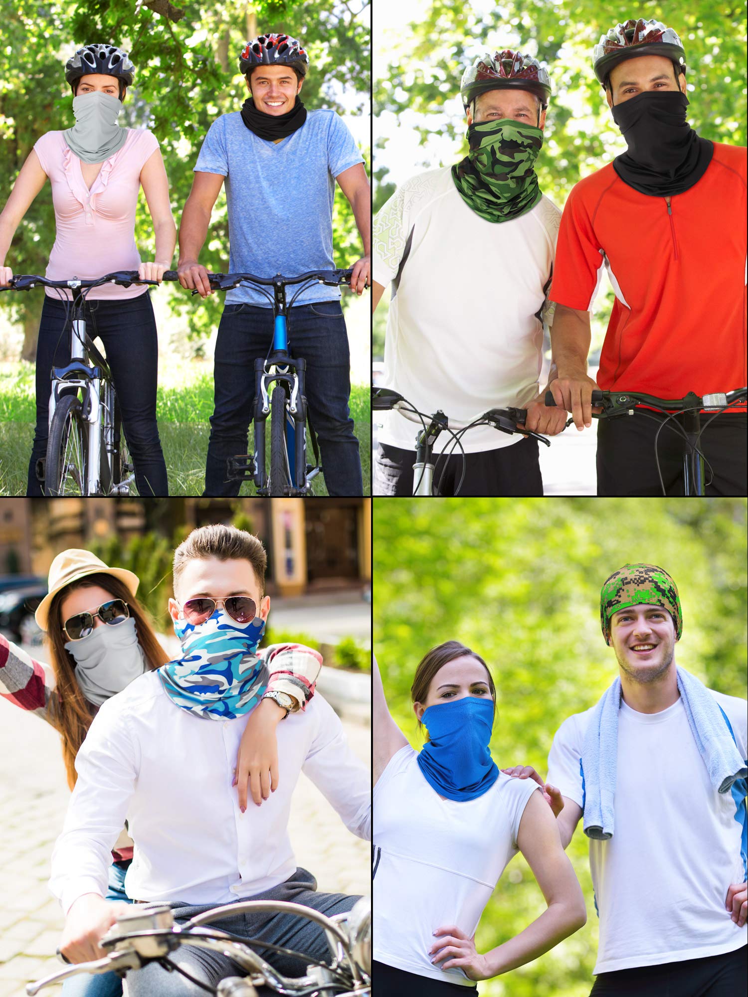 8 Pieces Neck Gaiter Mask Windproof Scarf UV Protection Balaclava Bandanas Breathable Outdoor for Men Women