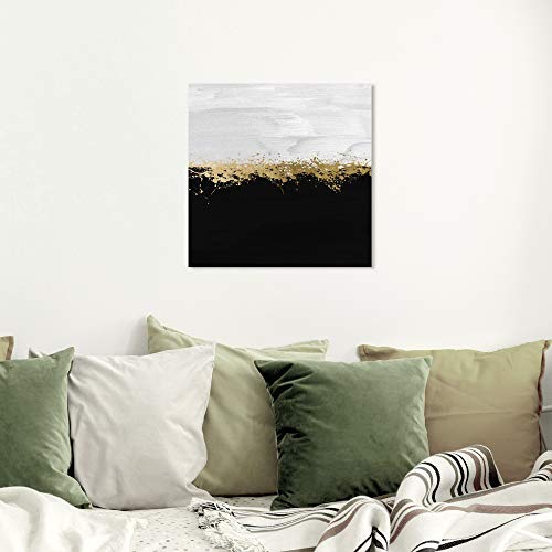 The Oliver Gal Artist Co. Abstract Wall Art Canvas Prints 'Halfway in Black and White' Home Décor, 20 in x 20