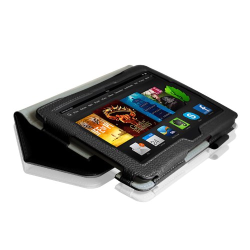 Fintie Folio Case for Fire HDX 7 - Slim Fit Leather Standing Protective Cover with Auto Sleep/Wake (Will only fit Kindle Fire HDX 7" 2013), Black