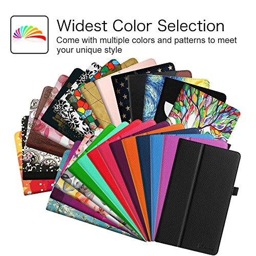 Fintie Folio Case for Amazon Fire HD 8 Tablet (7th/8th Generation, 2017/2018 Release) - Slim Fit Premium Vegan Leather Standing Protective Cover, Black