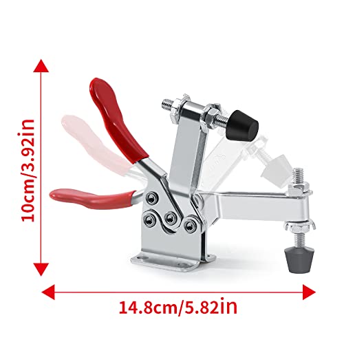 5pack Hold Down Toggle Clamps Woodworking,201B Clamps for Woodworking,Vertical Clamp,Cam Clamp Quick Release Toggle Clamp for CNC Hold Down Clamps,200Lbs Heavy Duty Toggle Clamp for T Track Cam Action