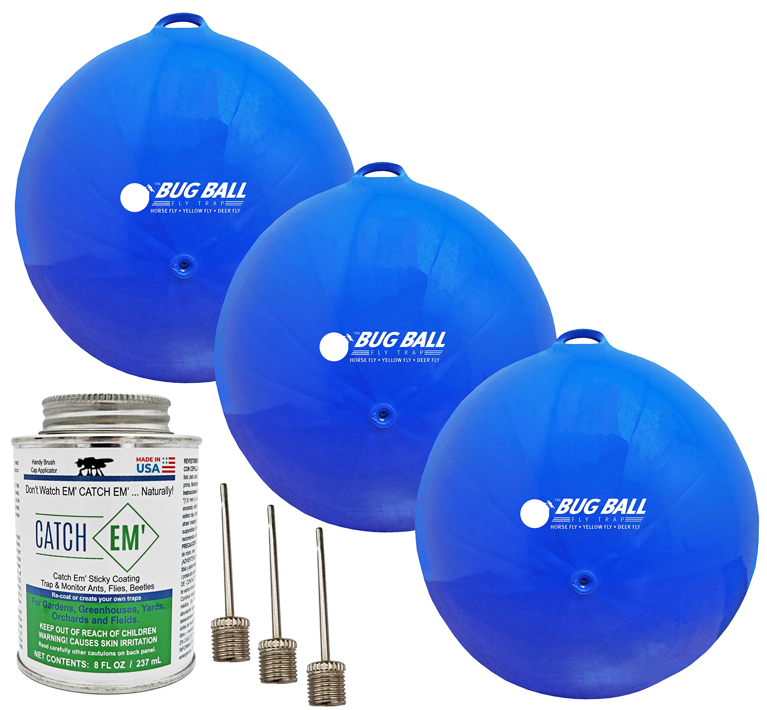 Deer Fly Ball Starter Kit, 3 Pack - Odorless Eco-Friendly Biting Fly and Insect Killer with NO Pesticides or Electricity Needed, Kid and Pet Safe