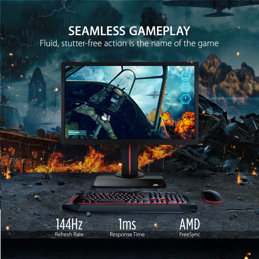 ViewSonic XG2402 24" 144Hz 1ms 1080p FreeSync, ColorX Mode Gaming Monitor HDMI, DisplayPort (Renewed)