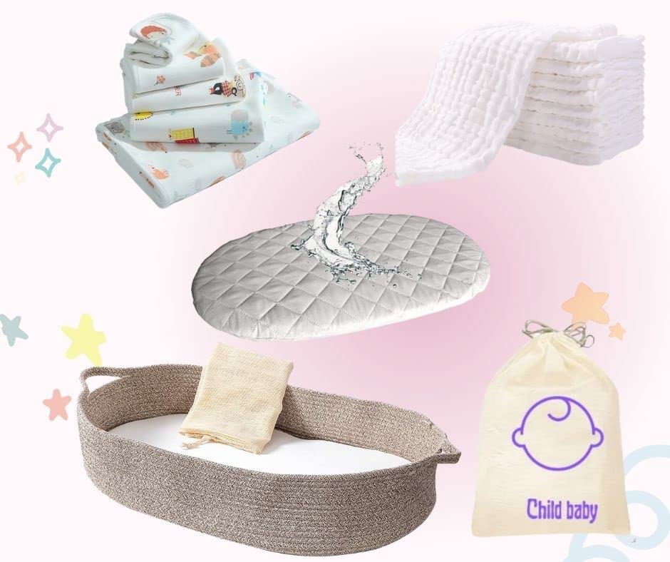 Changing Basket - Extra Large in Size - Cotton Rope Changing Table Topper Storage Basket, Thick Foam Pad with Removable Cotton Cover - Storage Bag - Portable Changing Pad
