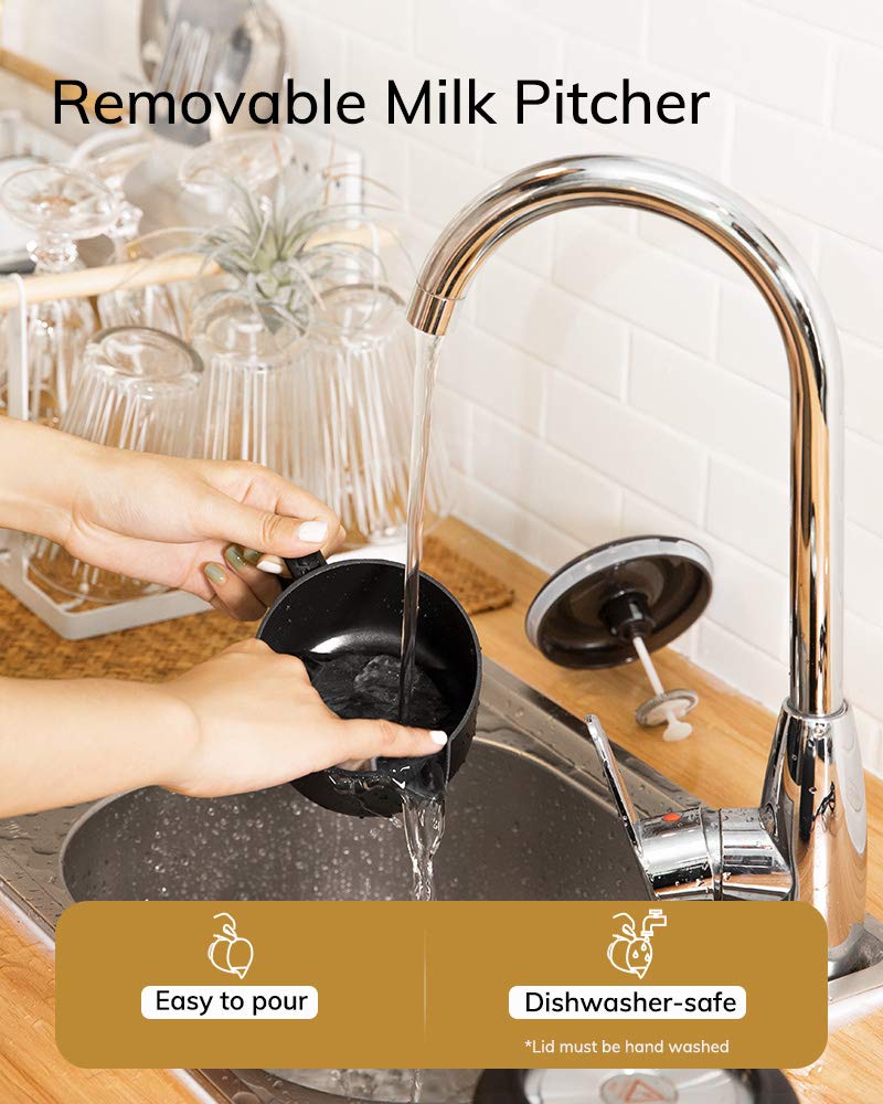 AEVO Milk Frothing Machine, Automatic Electric Milk Warmers and Foam Maker, Dishwasher Safe Detachable Pitcher, Milk Steamer and Frother, 4 Modes for Lattes, Cappuccinos, Hot Chocolate, and More