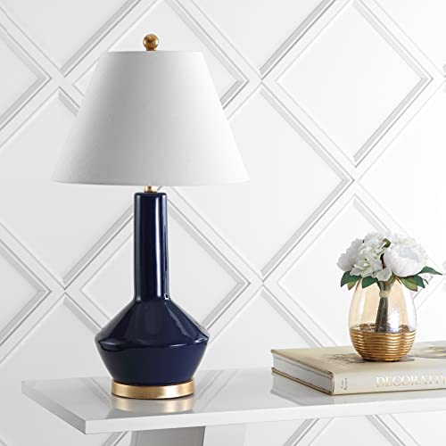 JONATHAN Y JYL6207A Copenhagen 29" Ceramic/Metal LED Table Lamp Contemporary Transitional Bedside Desk Nightstand Lamp for Bedroom Living Room Office College Bookcase LED Bulb Included, Navy