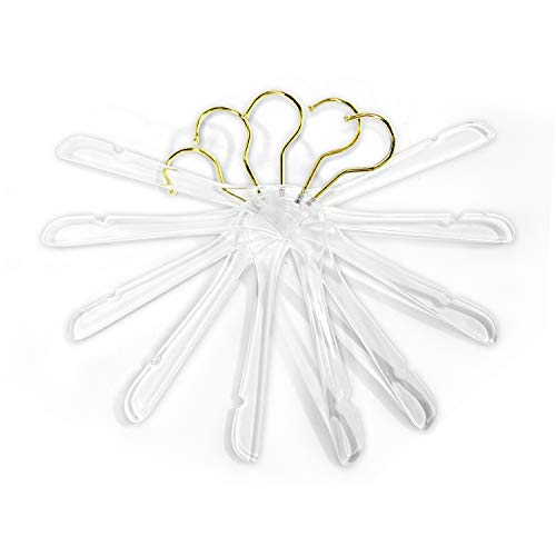 uyoyous Acrylic Clear Hangers 20 Pack Premium Quality Crystal Clear Hangers with Swivel Gold Hook Luxurious Shiny Clothes Hangers Standard Hangers (Clear)