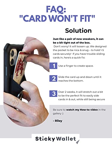 LIFESTYLE DESIGNS The StickyWallet β Premium Spandex Stick-on Phone Wallet Card Holder for any Case β Unique Double Pocket Design + Finger Strap (1 Pack)