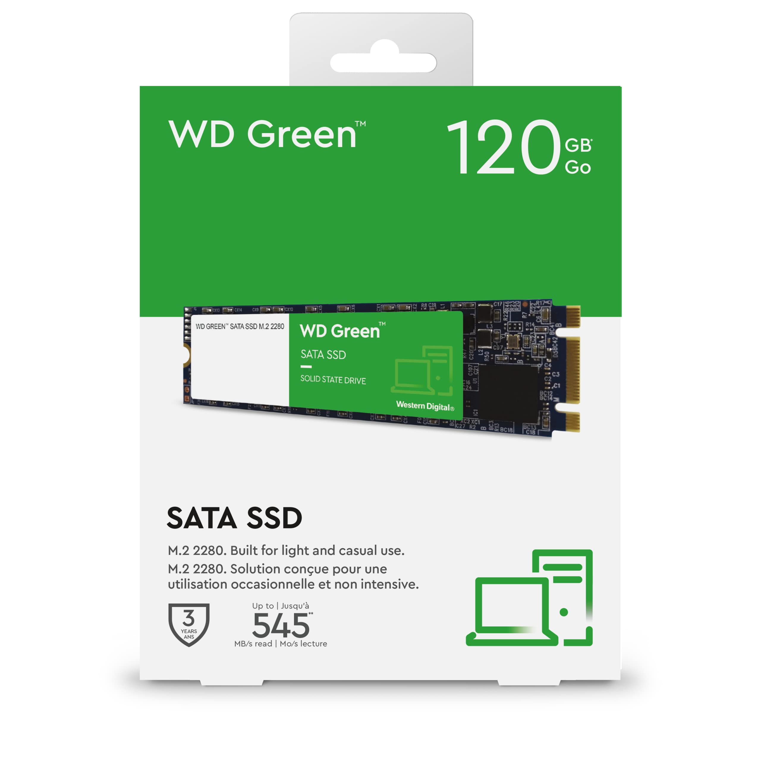 Western Digital WDS120G2G0B WD Green 120 GB Internal Solid State Drive - SATA - M.2 2280, 120GB