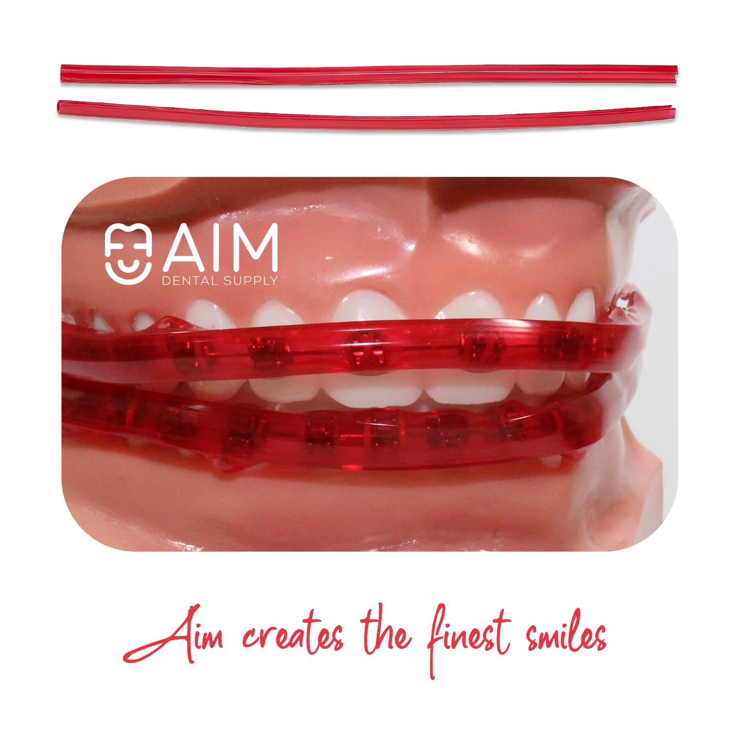 Aim Lip Bumper for Braces, Orthodontic Comfort Covers, Dental Pain Relief Lip Shield, Custom Fit Braces Covers (Red)